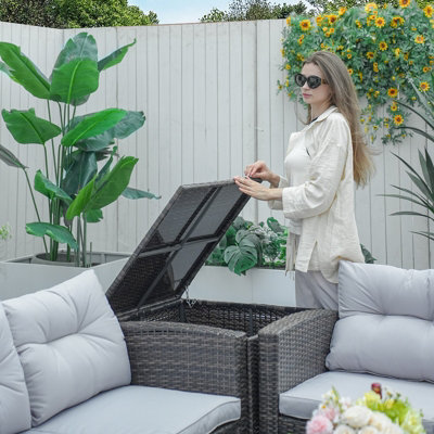 Outdoor sofa with storage store