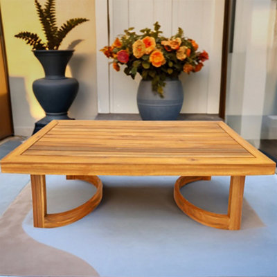 ABRIHOME Acacia Wood Coffee Table - Solid Outdoor Garden Table - Teak ...