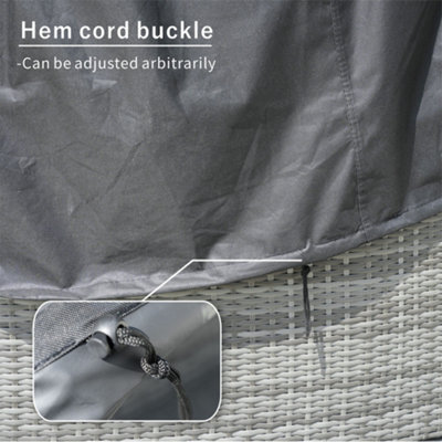 Abrihome Round Rain Cover, Patio Waterproof Sofa Rain Cover, 235x70CM