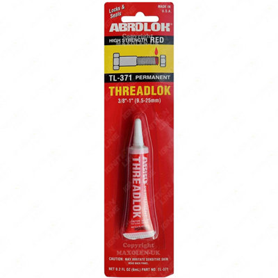 ABRO Threadlocker Red High Strength Thread Lock Sealant Nutlock 6ml Tube