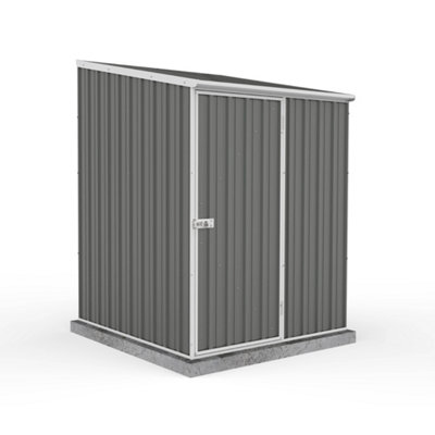 Absco Space Saver Pent Roof Grey Metal Garden Storage Shed 1.52m x 1 ...
