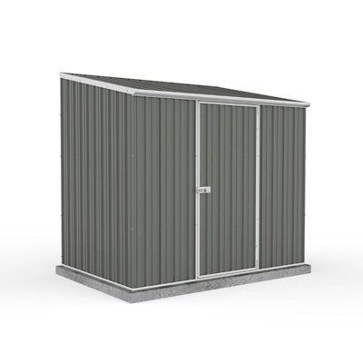 Absco Space Saver Pent Woodland Grey Metal Garden Storage Shed 2.26m x ...