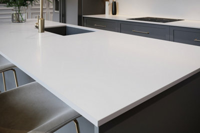 Absolute White Compact Laminate Worktop 2000mm x 950mm x 12mm Modern ...