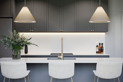 Absolute White Compact Laminate Worktop 2000mm x 950mm x 12mm Modern ...