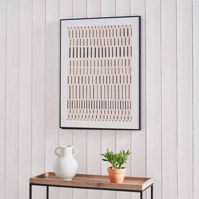 Abstract Black Strip Canvas with Frame