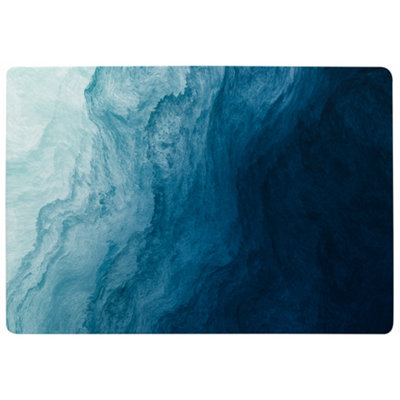 Abstract Blue Liquid Fluid Designer Special Soft Home Rug