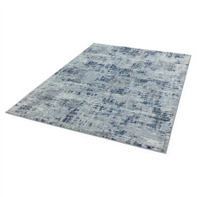 Abstract Blue Modern Abstract Easy to Clean Rug for Living Room Bedroom ...