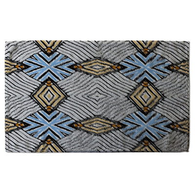 Abstract geometric roughly hatched shapes colored with hand drawn brush ...