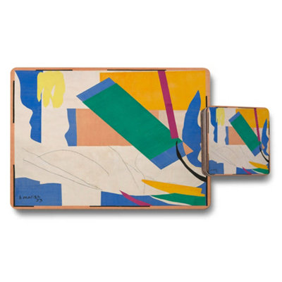 Abstract Harmony Placemat and Coaster Set With Designer Artwork And ...
