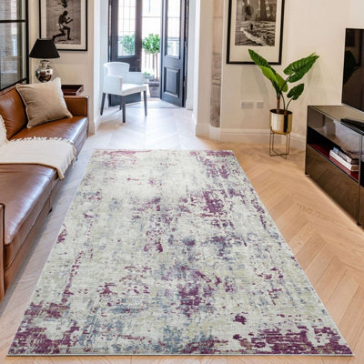 Abstract Multicolour Modern Easy To Clean Rug For Living Room Bedroom ...