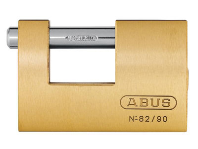 ABUS 11492 82/90mm Monoblock Brass Shutter Padlock ABU8290