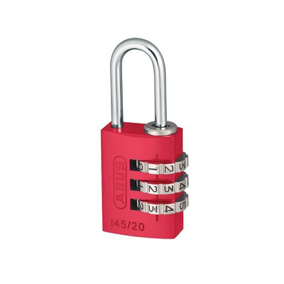 Abus Mechanical 145 Series Aluminium Combination Padlock Red (20 mm)