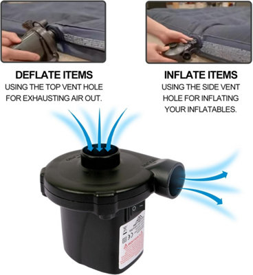 AC Electric Air Pump with 3 Nozzles for Camping Inflatables Air Beds ...