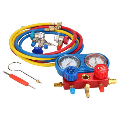 AC Manifold Gauge Set Air Conditioning Diagnostic Refrigeration Set Kit ...