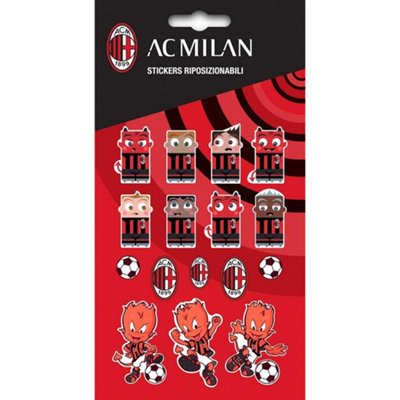 AC Milan Crest Stickers Set Red/Black/White (One Size)