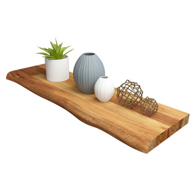 Acacia Afloat Shelf Floating Shelf FSC 900x250x38mm, Finger-joint with ...