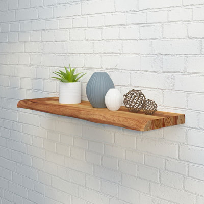 Acacia Afloat Shelf Floating Shelf FSC 900x250x38mm, Finger-joint with ...