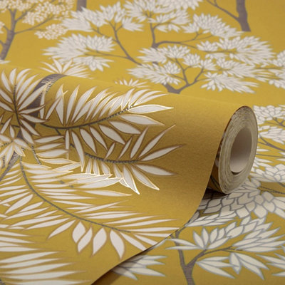 Acacia Tree Wallpaper in Ochre