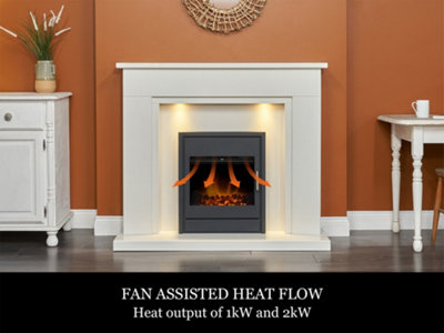 Acantha Alta Electric Inset Stove in Black with Remote Control