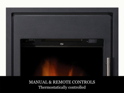 Acantha Alta Electric Inset Stove in Black with Remote Control