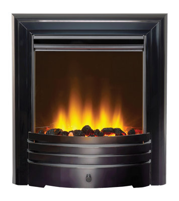 Acantha Amara Coal Electric Fire in Black Nickel with Remote Control