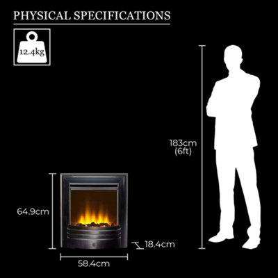 Acantha Amara Coal Electric Fire in Black Nickel with Remote Control