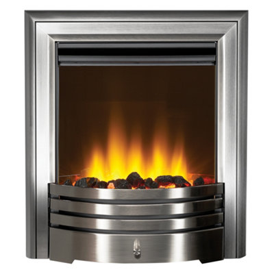 Acantha Amara Coal Electric Fire in Brushed Steel with Remote Control