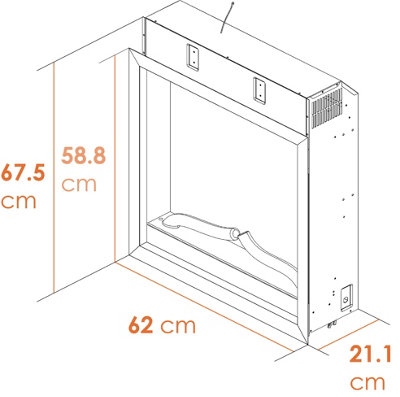 Acantha Ontario Electric Inset Wall Fire with Remote Control in Black