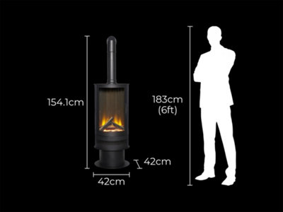 Acantha Orbit Cylinder Electric Stove in Black with Tall Angled Stove ...