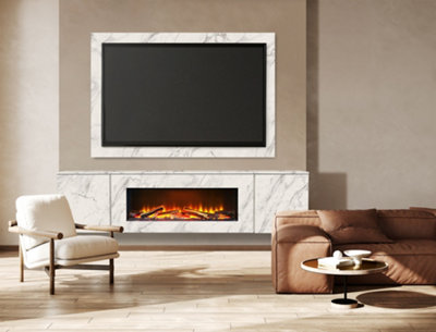 Acantha Orion Electric Floating Media Wall Suite with TV Backboard in ...