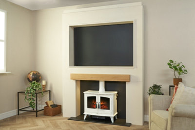 Acantha Pre-Built Stove Media Wall 2 with TV Recess & Woodhouse ...