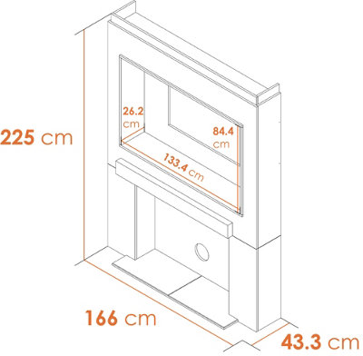 Acantha Pre-Built Stove Media Wall 2 with TV Recess & Woodhouse ...