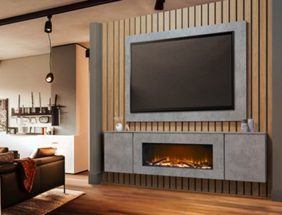 Acantha TV Backboard in Concrete Effect