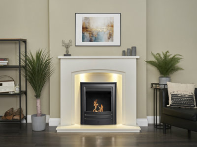 Acantha Vela Bio Ethanol Fire in Matte Black