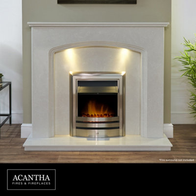 Acantha Vela Electric Fire in Brushed Steel