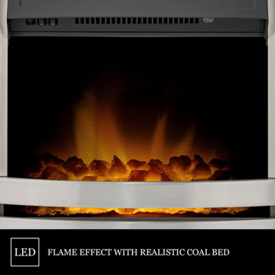 Acantha Vela Electric Fire in Brushed Steel