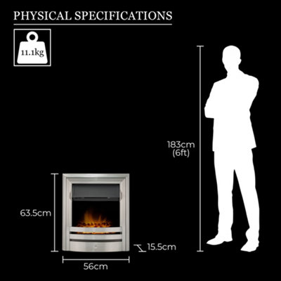 Acantha Vela Electric Fire in Brushed Steel
