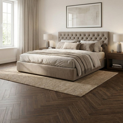 Accent Floors and Walls Walnut Herringbone 12mm Laminate Flooring AC3 ...