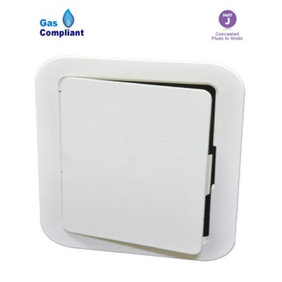 Access Panel Inspection Hatch White 205 x 205mm Gas Safe Pipes Wiring Stop