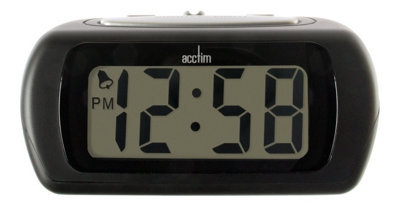 Acctim 12343 Auric Digital Alarm Clock, Large LCD Display, Synthetic, Black
