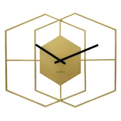 Acctim Addison Large Wall Clock Quartz Hexagonal Geometric Painted ...