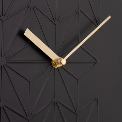 Acctim Chloe Wall Clock Quartz Geometric Resin Face Open Dial Black 30cm