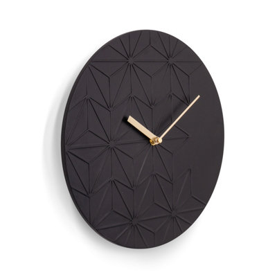 Acctim Chloe Wall Clock Quartz Geometric Resin Face Open Dial Black 30cm