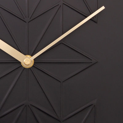 Acctim Chloe Wall Clock Quartz Geometric Resin Face Open Dial Black 30cm