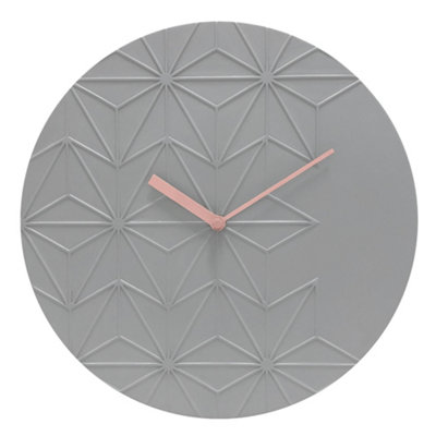 Acctim Chloe Wall Clock Quartz Geometric Resin Face Open Dial Grey 30cm