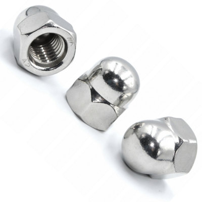 Acorn Nuts M3 Dome Stainless Steel Hex Cap Pack of: 10 Domed Nuts Rust Resistant Hexagon Nut Cap ...
