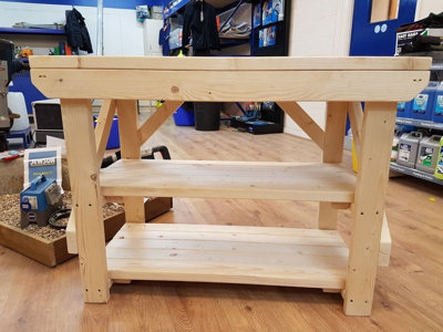 Acorn workbench, kiln-dry work station (H-90cm, D-64cm, L-150cm) with ...