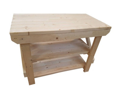 Acorn workbench, kiln-dry work station (H-90cm, D-64cm, L-210cm) with ...