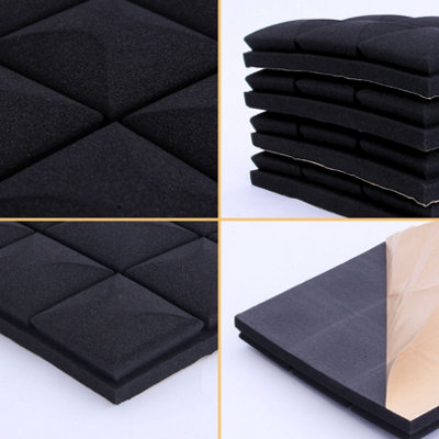 Acoustic Foam Wall Panels Pack of 12 Self-Adhesive (30x30x4.5cm) Peel ...