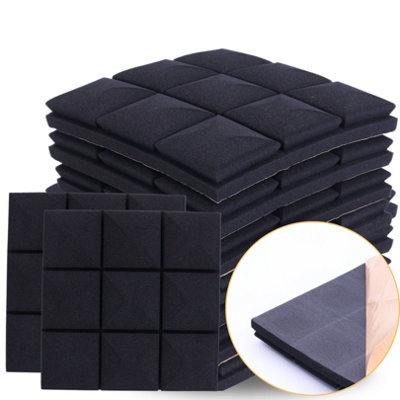 Acoustic Foam Wall Panels Pack of 12 Self-Adhesive (30x30x4.5cm) Peel ...